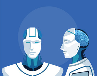 Humanoid cyborg avatar cartoon character Vector Image