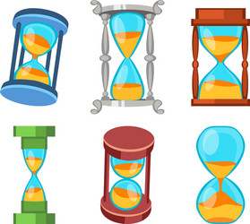 Set hourglass sprites Royalty Free Vector Image