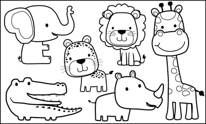 Animals Coloring Pages Vector Images (over 43,000)
