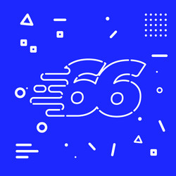 Number 66 line speed icon Royalty Free Vector Image