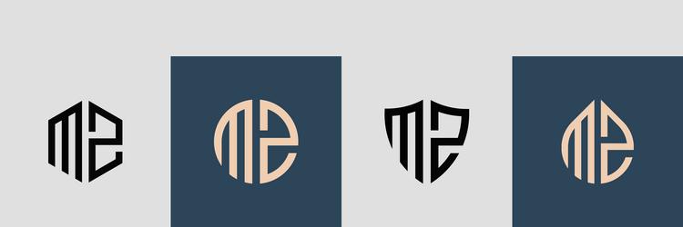 Creative simple initial monogram mz logo designs Vector Image