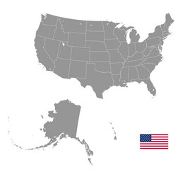 Grey map the usa Royalty Free Vector Image - VectorStock