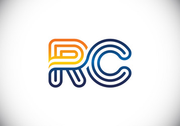 Initial monogram letter r c logo design template Vector Image