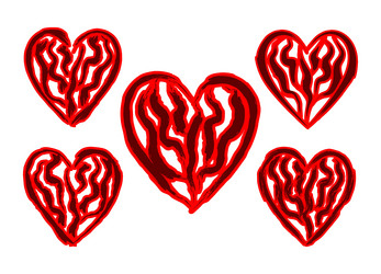 Red heart icon on white Royalty Free Vector Image