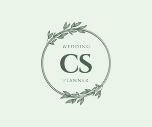 Cs initials letter wedding monogram logos Vector Image