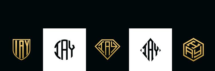 Initial letters byr logo designs bundle Royalty Free Vector