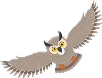 Cute owl cartoon flying Royalty Free Vector Image