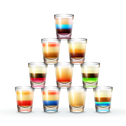 Set of colorful alcohol shots drink Royalty Free Vector