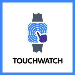 Touch square watch app logo Royalty Free Vector Image