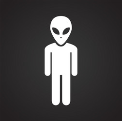 Ufo alien icon on black background for graphic Vector Image