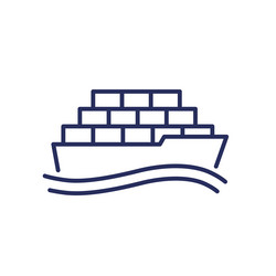 Cargo container ship icon maritime transport Vector Image