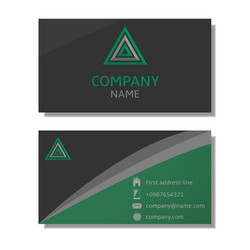Green abstract corporate business card name Vector Image