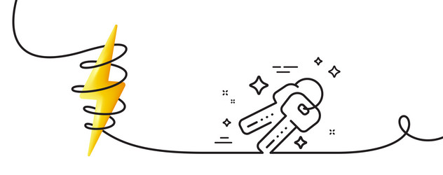 Keys line icon door access lock sign continuous Vector Image