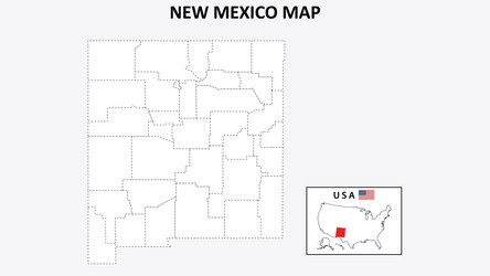 New mexico map state and district map of Vector Image