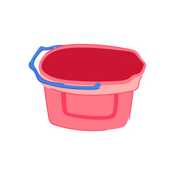 Realistic plastic bucket cartoon Royalty Free Vector Image
