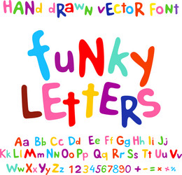 Kids letters and numbers set cartoon bold style Vector Image