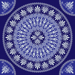 Seamless traditional greek fret blue pattern Vector Image