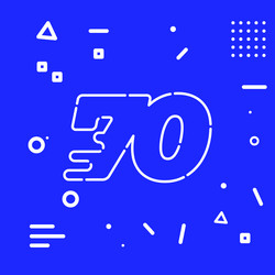 Number 70 line speed icon Royalty Free Vector Image