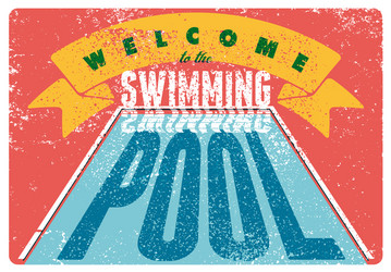 Swimming pool typographical vintage grunge poster Vector Image