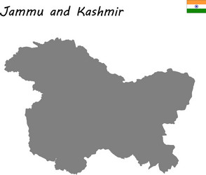 Map of jammu and kashmir state of india Royalty Free Vector