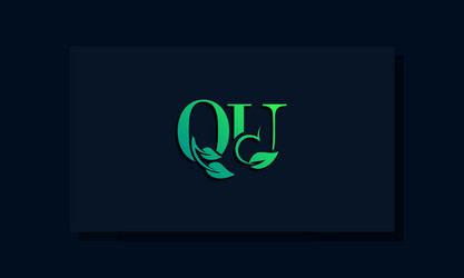 Minimal clip initial letter qu logo Royalty Free Vector