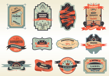 Realistic knitted badges labels collection Vector Image