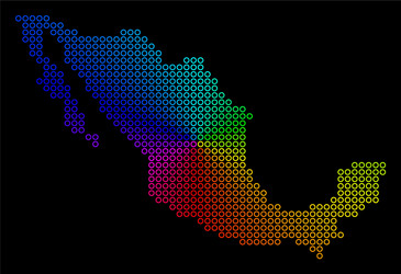 Spectrum pixel dotted mexico map Royalty Free Vector Image