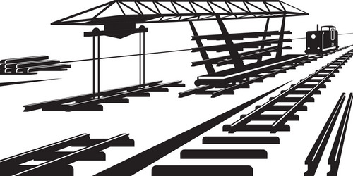 Construction of railway track Royalty Free Vector Image