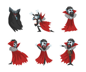 Count dracula as scary vampire character wearing Vector Image