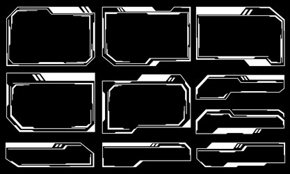 Hud frames black and grey user interface elements Vector Image