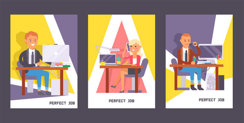 Busy businessman office manager hard work Vector Image
