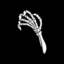 Skeleton hand clenches into a bony fist gesture Vector Image