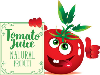 Fresh tomato cartoon Royalty Free Vector Image