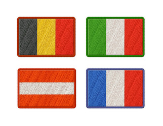 European flags patches Royalty Free Vector Image