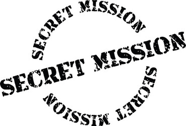 Secret mission stamp on white Royalty Free Vector Image