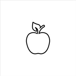 Apple simple icon isolated white Royalty Free Vector Image