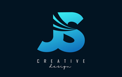 Js j s letter logo with creative shadow cut design