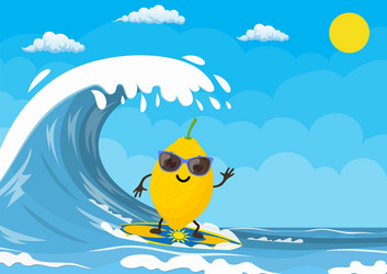 Cute and funny lemon character Royalty Free Vector Image