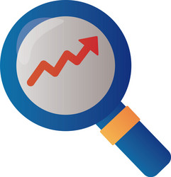 Magnifying glass with arrow up infographic line Vector Image