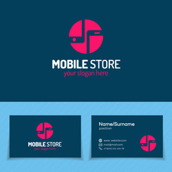 Business card design template with phone logo Vector Image