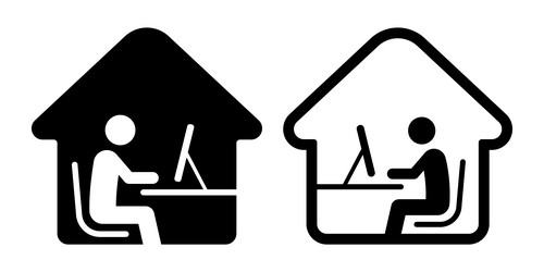 Pictogram of work from home Royalty Free Vector Image