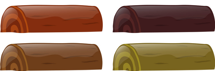 Wooden logs set on white background Royalty Free Vector