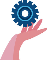 Hand and gear machinery Royalty Free Vector Image