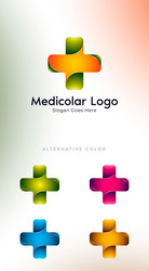 Healthy medical logo design with 3d gradient Vector Image