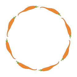 Square frame with cute carrot on white background Vector Image