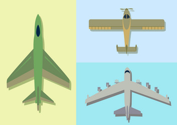 Airplane top view and aircraft Royalty Free Vector Image