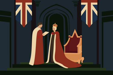 Coronation day silhouette of king Royalty Free Vector Image