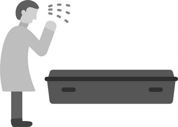 Crying over dead body Royalty Free Vector Image