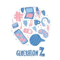 Generation z poster concept Royalty Free Vector Image