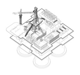 Oil Rig Blueprint Vector Images (over 180)